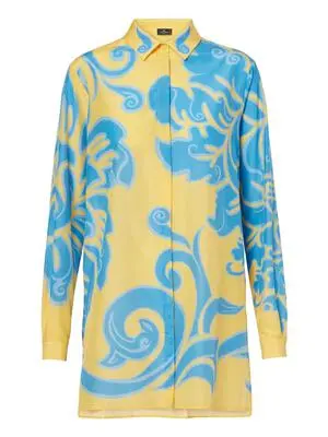 Etro Printed Cotton And Silk Shirt - Yellow