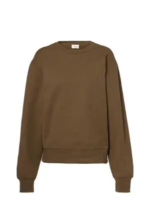Saint Laurent Cassandre Cotton Sweatshirt - Brown