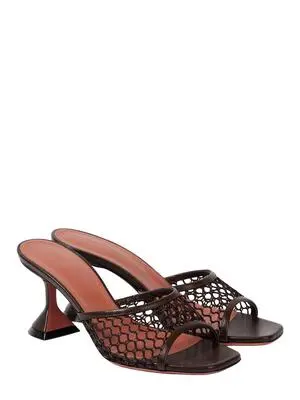 Amina Muaddi Lupita Raffia Mules - Brown