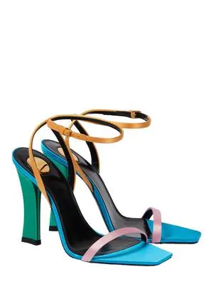 Saint Laurent Dominique 110 Crêpe Satin Sandals - Multicoloured