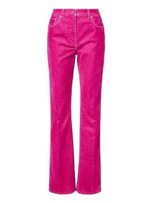 FERRAGAMO Cotton-blend Drill Straight Pants - Pink
