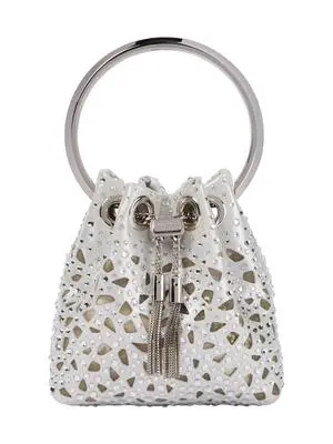 JIMMY CHOO Bon Bon Micro Bucket Bag - Silver