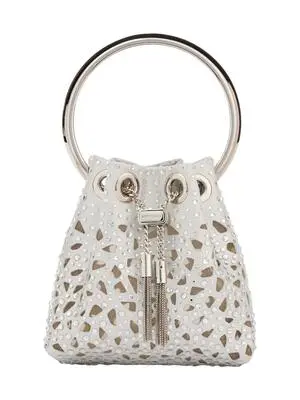 JIMMY CHOO Bon Bon Micro Bucket Bag - Silver