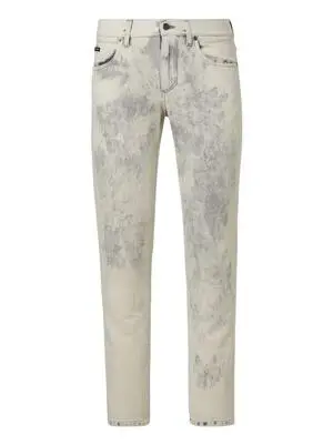 Dolce & Gabbana Printed Straight Jeans - White