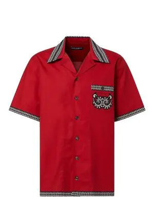 Dolce & Gabbana Bandana Cotton Bowling Shirt - Red