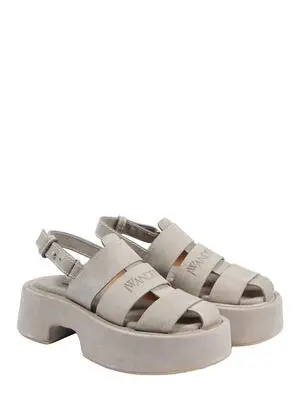 JW Anderson Fisherman Leather Platform Sandals - Grey