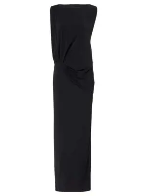 Jacquemus Peplo Draped Jersey Maxi Dress - Black