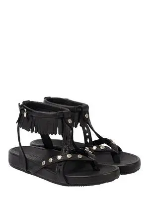Isabel Marant Silya Studded Leather Sandals - Black