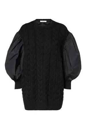 Max Mara Ancella Knitted Wool Mini Dress - Black