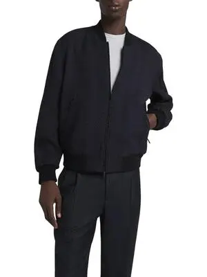 Giorgio Armani Raised Chevron Bomber Jacket - Black