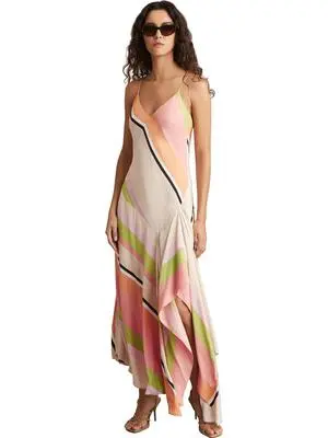 REISS Hallia Stripe-print Maxi Dress - Pink/green