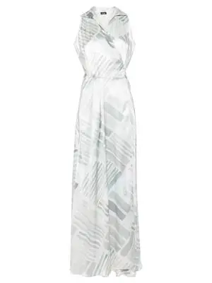 Kiton Abstract-print Maxi Dress - Grey