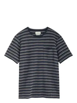 Oliver Spencer Oli's Striped Waffle-knit T-shirt - Navy