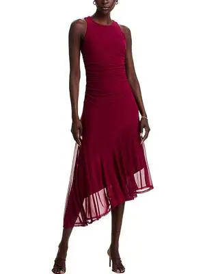Steve Madden STEVE MADDEN Laney Asymmetric Hem Dress Beet Red
