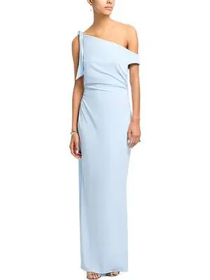 WAYF Say Less Ruched Midi Dress Baby Blue