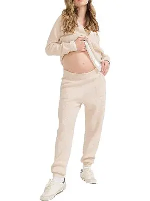 Hatch Collection The Cozy Waffle Maternity Jogger - Oatmeal Melange