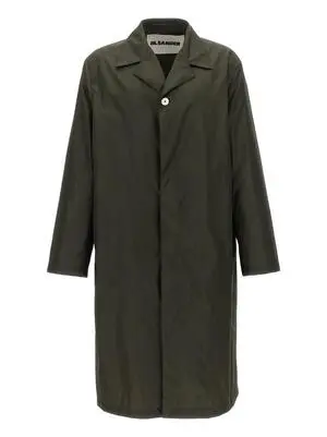 JIL SANDER Single-breasted Nylon Twill Trench Coat - Green