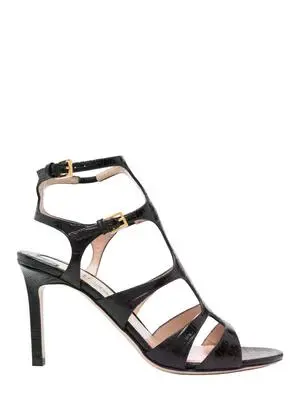 TOM FORD 95mm Croc-embossed Sandals - Black