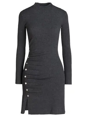 Maje Ribbed-knit Mini Dress - Dark Gray