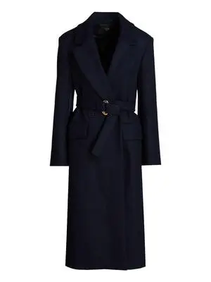 Maje Double-breasted Wool-blend Coat - Navy