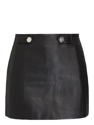 Maje Leather Mini Skirt - Black
