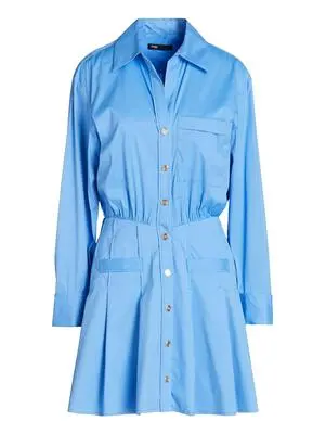 Maje Cotton-blend Poplin Mini Shirt Dress - Light Blue