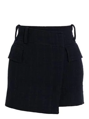 A.L.C. Cora Tweed Mini Wrap Skirt - Navy