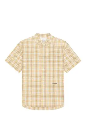 AFTER PRAY Madras Check Short Sleeve Shirt - Yellow