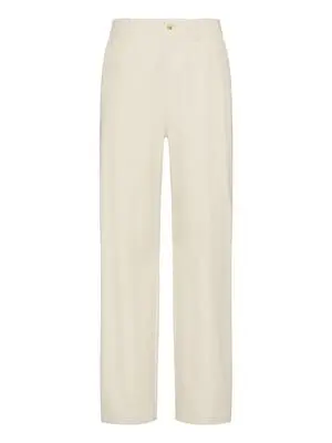 FRAME Relaxed Cotton Trousers - Beige