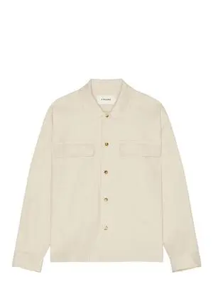 FRAME Double Pocket Overshirt In Beige - Light Beige