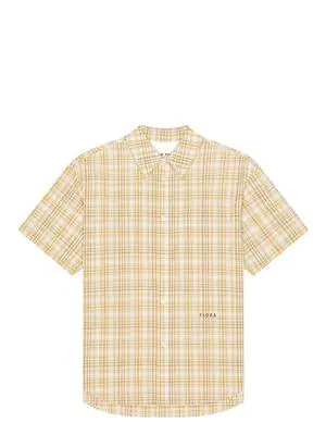 AFTER PRAY Madras Check Short Sleeve Shirt - Yellow
