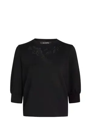 Karl Lagerfeld Embroidered Sweatshirt - Black