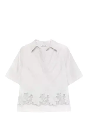 P.a.r.o.s.h P.A.R.O.S.H. Flora-Embroidered Blouse Grey