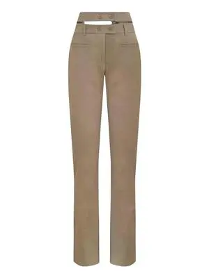GLORIA COELHO Double-flare Trousers - Green