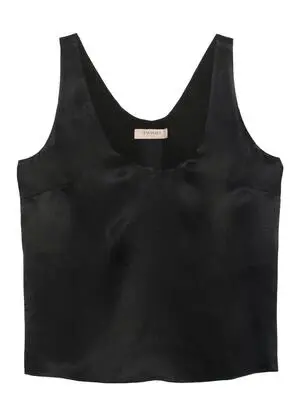 TWINSET Satin Tank Top - Black