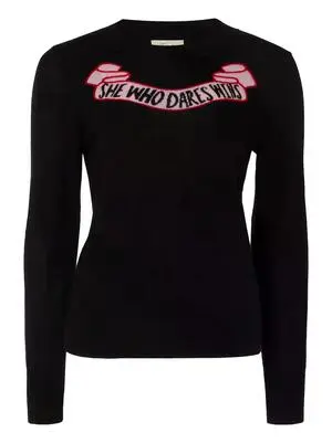 TEMPERLEY LONDON She Who Dares Wins' Jumper - Black