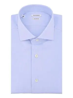 NUGNES 1920 Slim Fit Cotton Shirt - Blue
