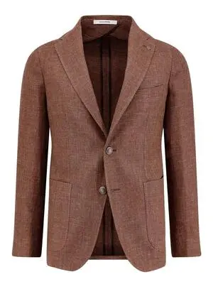 Tagliatore Montecarlo Linen And Cotton Blazer - Brown