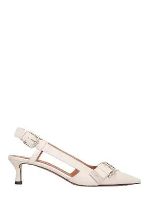 Maje Double Buckle Slingback Pumps - White