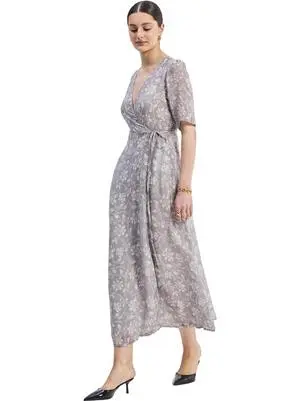 REISTOR Maxi Wrap Dress - Floral