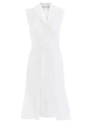 GLORIA COELHO Wrap Plissé Mini Dress - White