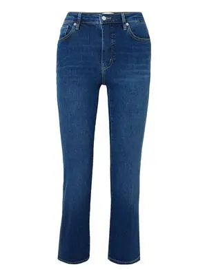 FRAME The Pencil Cropped High-rise Slim-leg Jeans - Blue