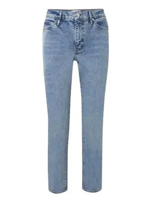 FRAME The Borrowed High-rise Slim-leg Jeans - Blue