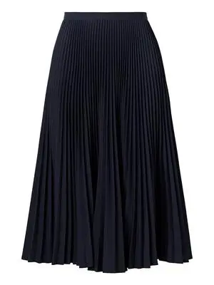 Erdem Plissé-twill Midi Skirt - Blue