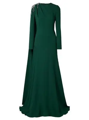Erdem Crystal-embellished Crepe Gown - Green