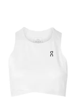 On Court Cropped Stretch Recycled-jersey Tank - White