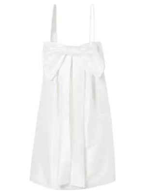 Bernadette Estee Bow-detailed Mini Dress - Neutrals