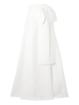 Bernadette Beatrice Bow-detailed Taffeta Maxi Skirt - Neutrals