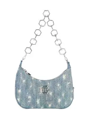 Philipp Plein Monogram Denim Shoulder Bag - Blue