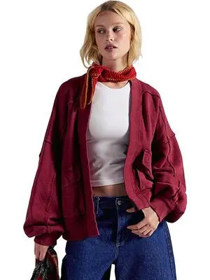Free People We The Free Lou Day Cardigan Cabernet